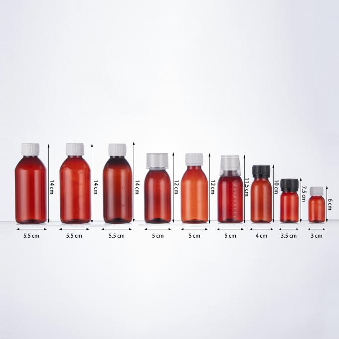 Brown 120ml Oral Liquid Medicine Bottles Anti Theft Fda